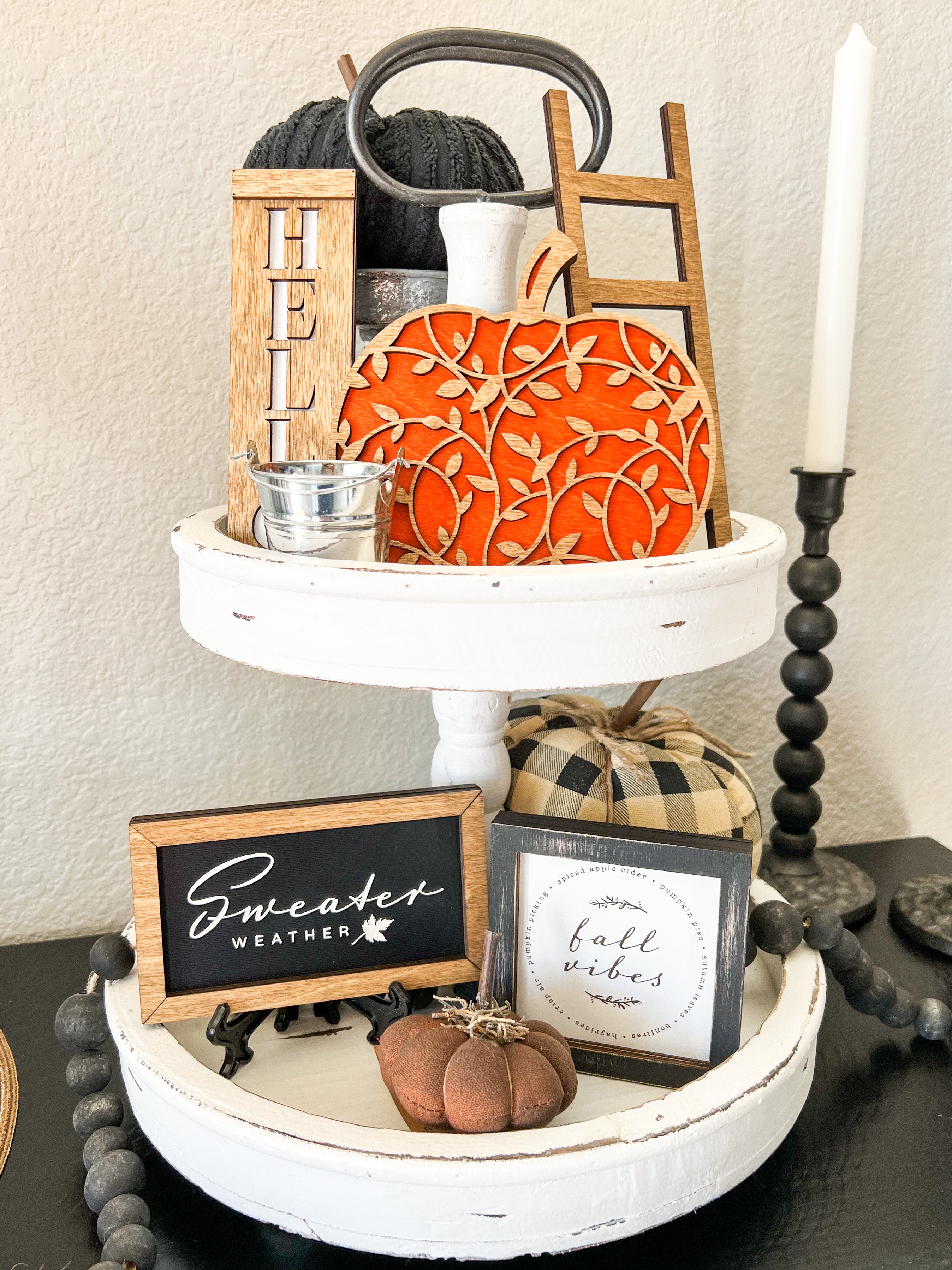 Fall/Halloween Reversible Tiered Tray Set – Reverie Rose Designs